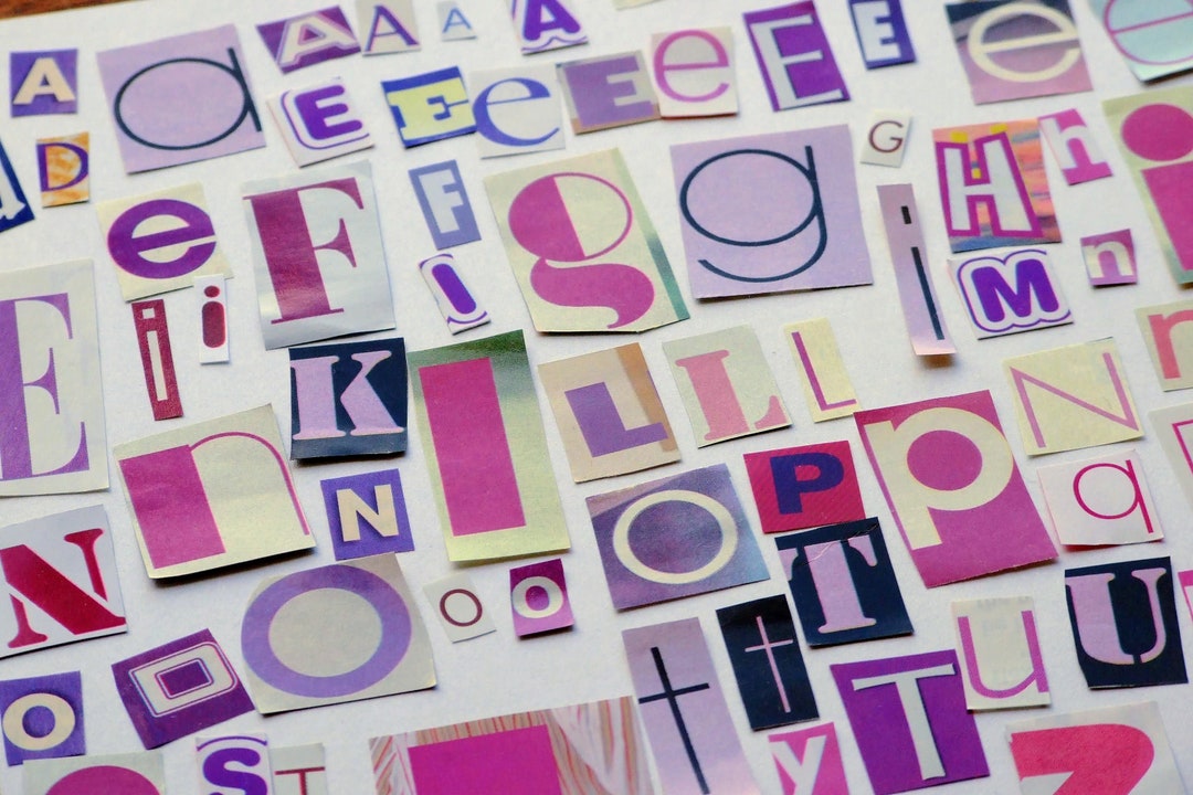 Purple Snipped up Letters, Scrapbook Supplies, Card Making, Craft ...