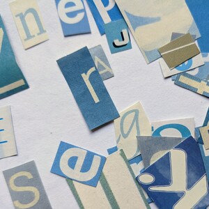 Pale Blue Snipped up Letters, Scrapbook Supplies, Ocean, Card Making ...