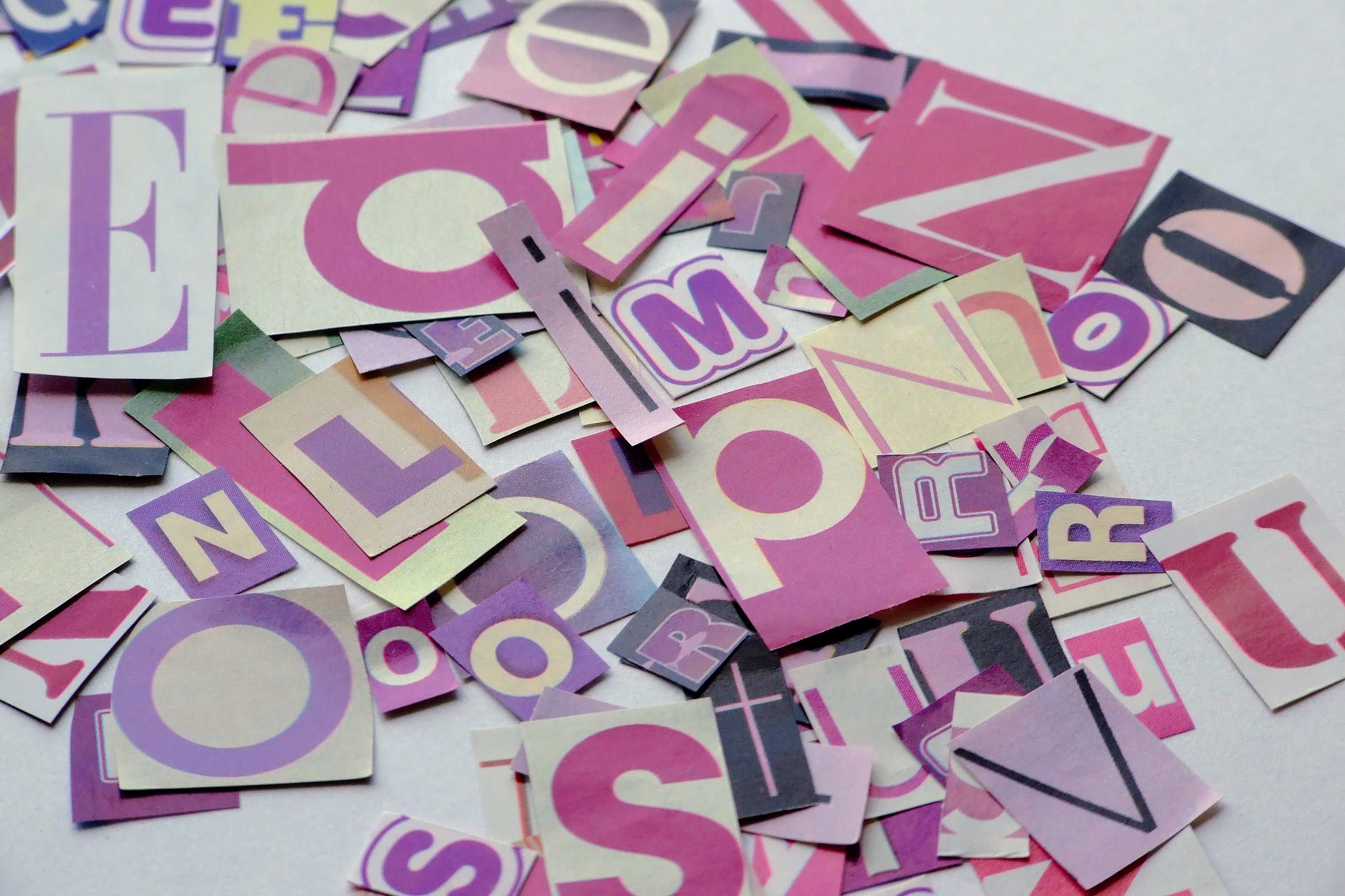 Purple Snipped up Letters, Scrapbook Supplies, Card Making, Craft ...