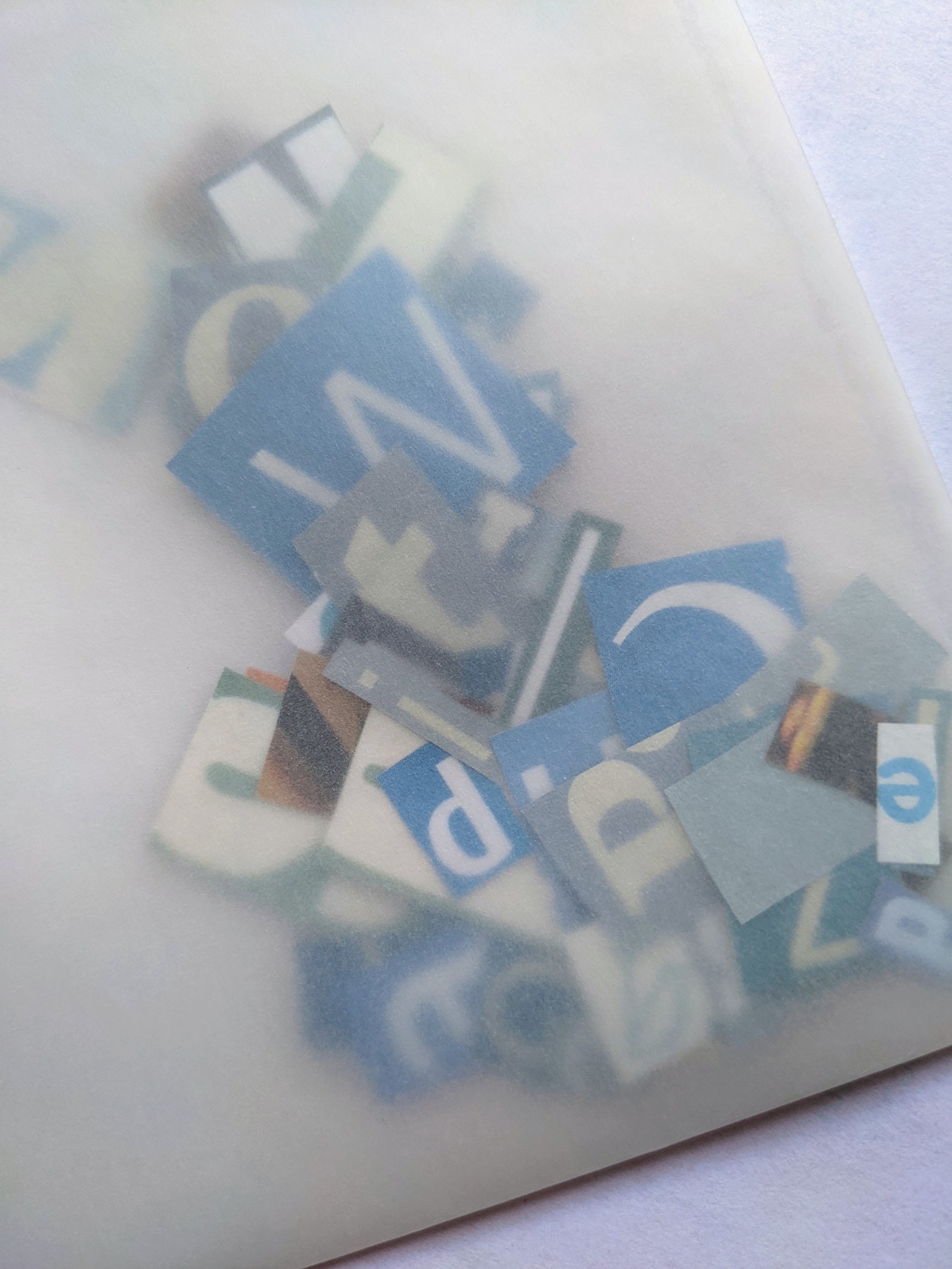 Pale Blue Snipped up Letters, Scrapbook Supplies, Ocean, Card Making ...