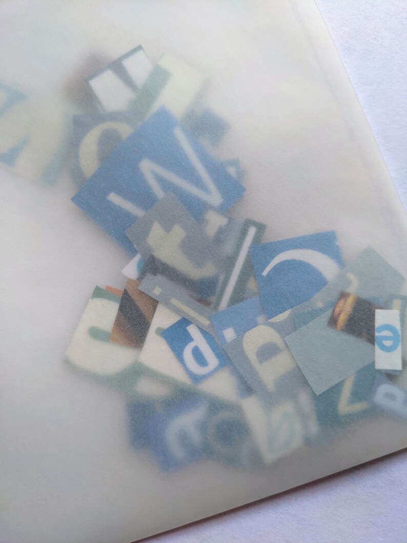 Pale Blue Snipped up Letters, Scrapbook Supplies, Ocean, Card Making ...