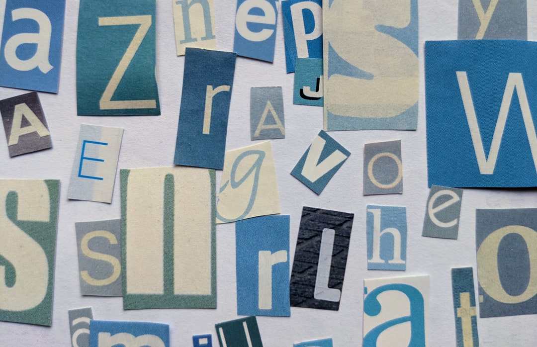 Pale Blue Snipped up Letters, Scrapbook Supplies, Ocean, Card Making ...