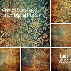 16 Grunge Distressed Vintage Digital Papers | Junk Journal Pages, Paper ...