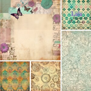 29 Grunge Digital Papers - 300dpi PNG | Distressed Paper Textures ...