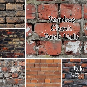 SEAMLESS Pattern Printable Wallpapers - 10 Grunge Classic Brick Walls ...