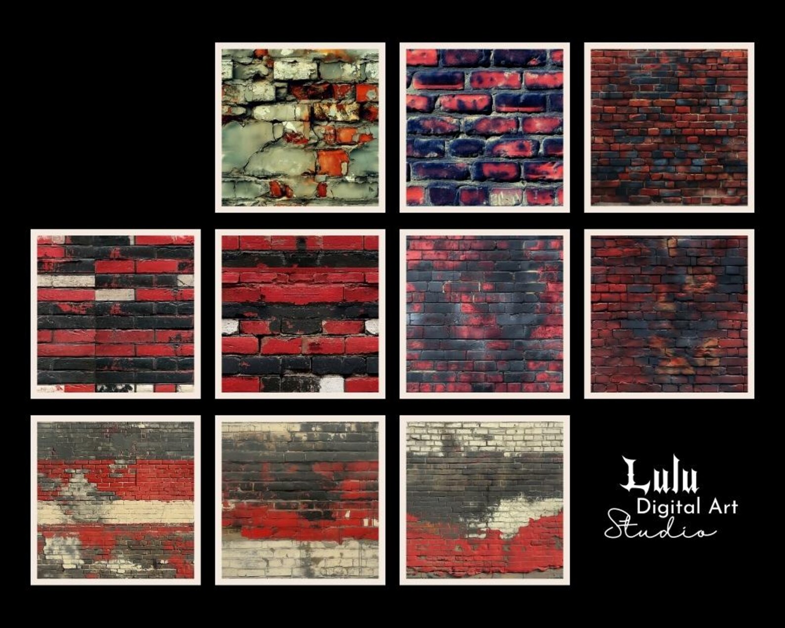 SEAMLESS Pattern Printable Wallpapers - 10 Grunge Red Brick Walls ...