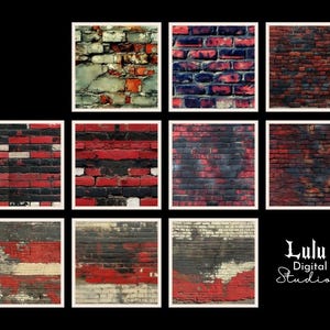 SEAMLESS Pattern Printable Wallpapers - 10 Grunge Red Brick Walls ...