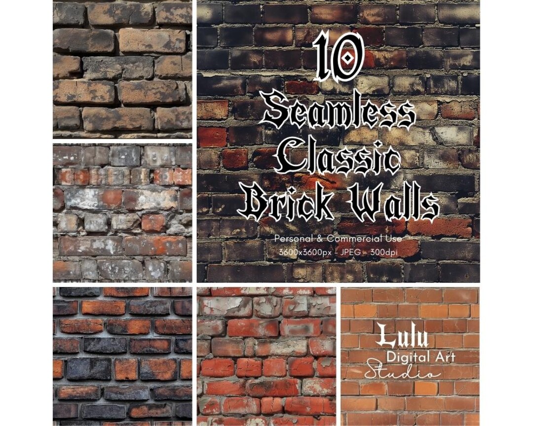SEAMLESS Pattern Printable Wallpapers - 10 Grunge Classic Brick Walls ...