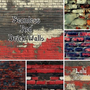 SEAMLESS Pattern Printable Wallpapers - 10 Grunge Red Brick Walls ...