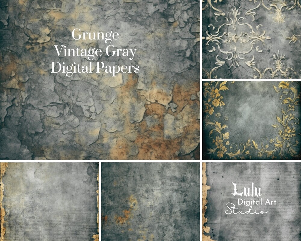 21 Grunge Vintage Gray Digital Papers Distressed Junk - Etsy