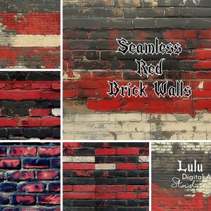 SEAMLESS Pattern Printable Wallpapers - 10 Grunge Red Brick Walls ...