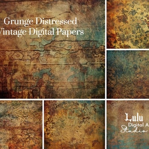 16 Grunge Distressed Vintage Digital Papers | Junk Journal Pages, Paper ...