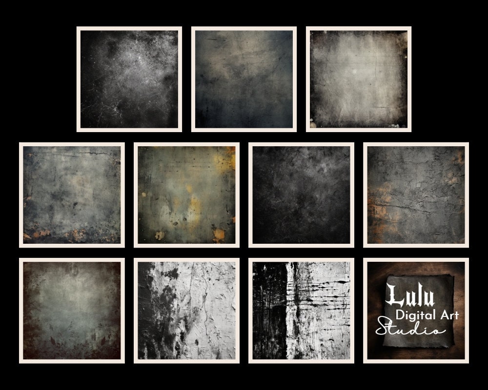 21 Grunge Dark Gray Digital Papers | Distressed Junk Journal Pages ...