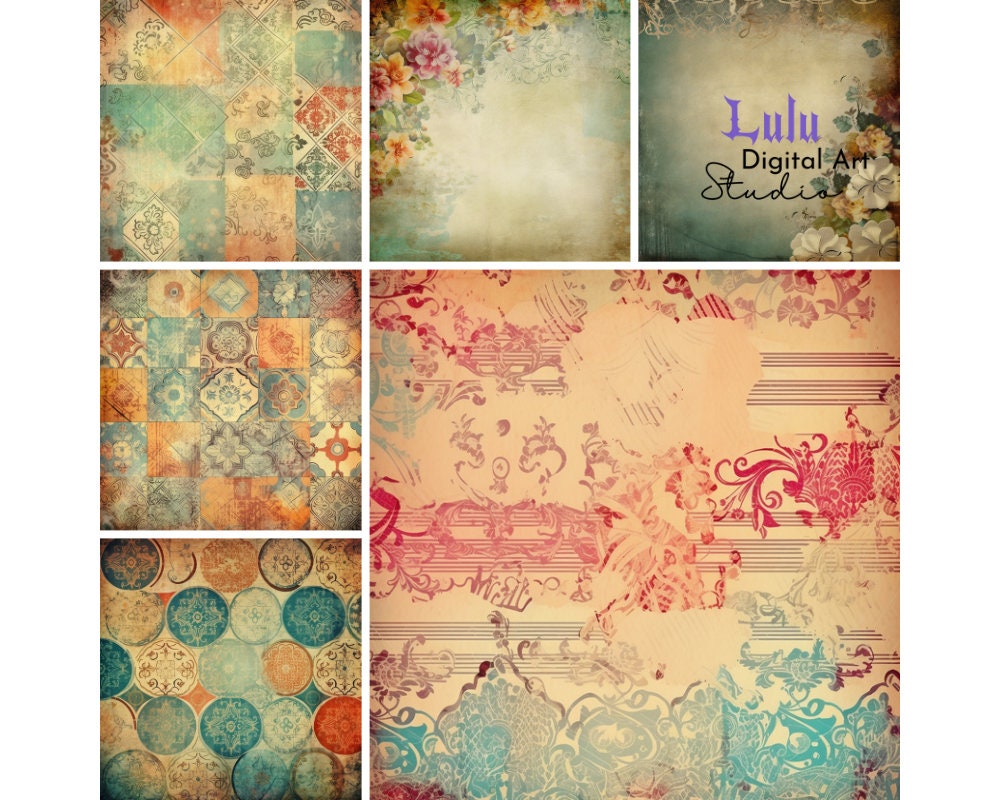 29 Grunge Digital Papers 300dpi PNG Distressed Paper Textures ...