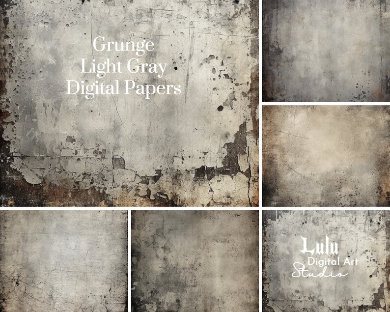 20 Grunge Light Gray Digital Papers Distressed Junk Journal Pages, Paper Textured Wallpapers ...
