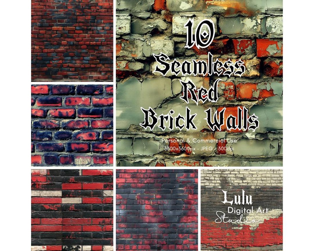 SEAMLESS Pattern Printable Wallpapers - 10 Grunge Red Brick Walls ...