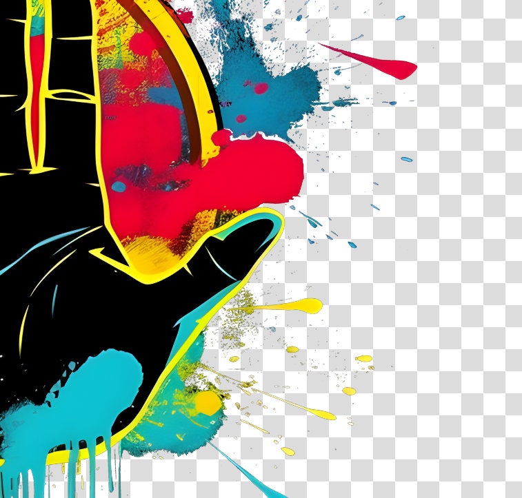 Graffiti Splash Hand Wall Art, Transparent PNG, Colorful Hand Print ...