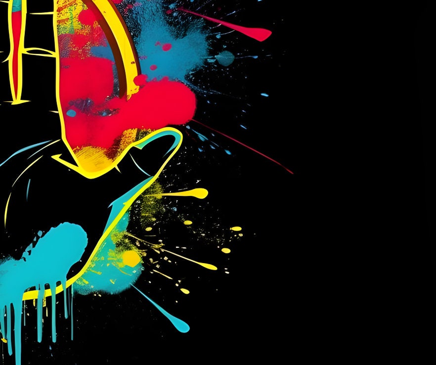 Graffiti Splash Hand Wall Art, Transparent PNG, Colorful Hand Print ...