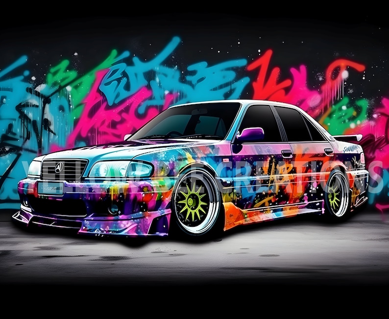 Graffiti Car Art Toyota Chaser JZX100 Art Digital Car - Etsy