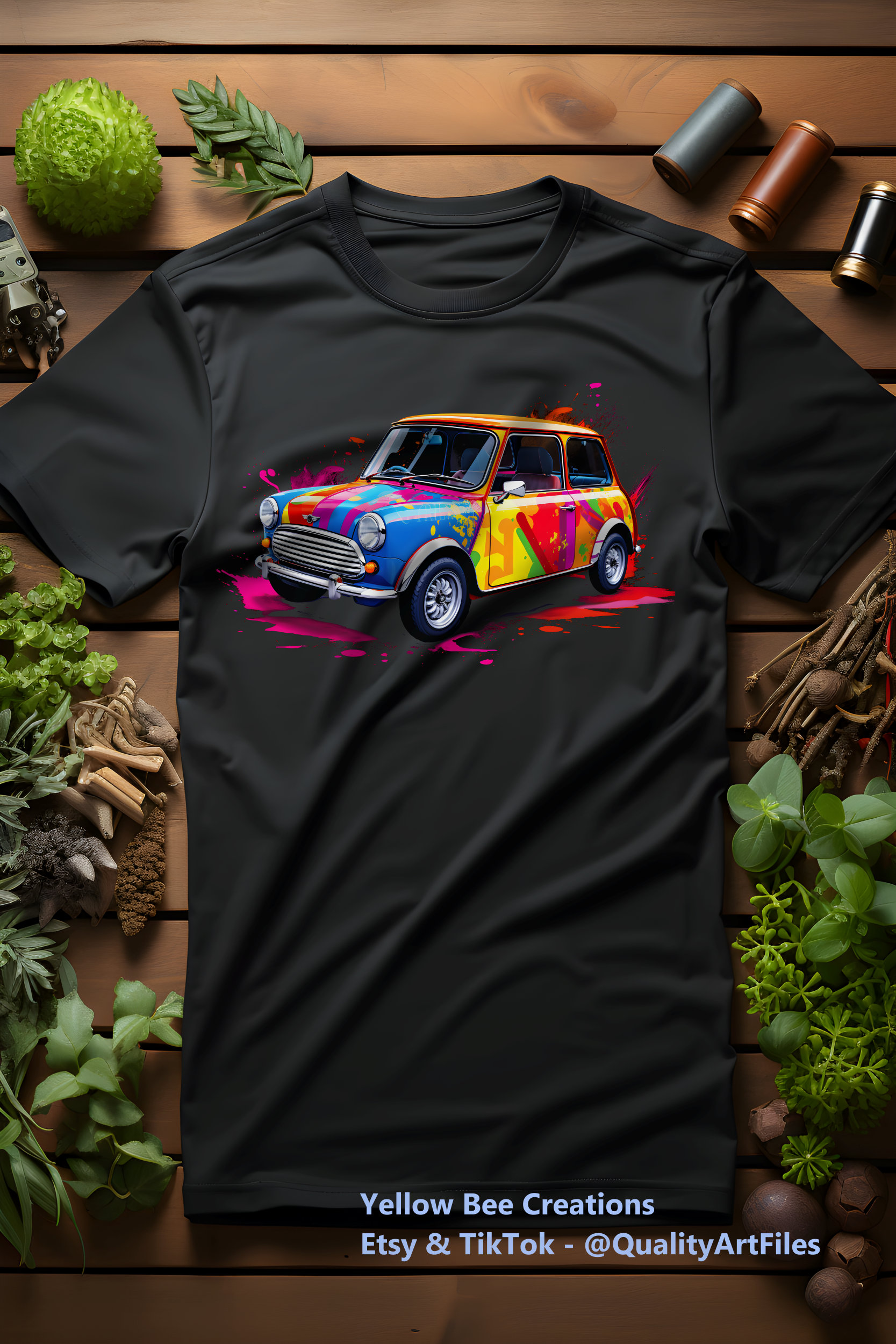 Colorful Car Art, Mini Cooper, Digital Download, Digital Art Print ...