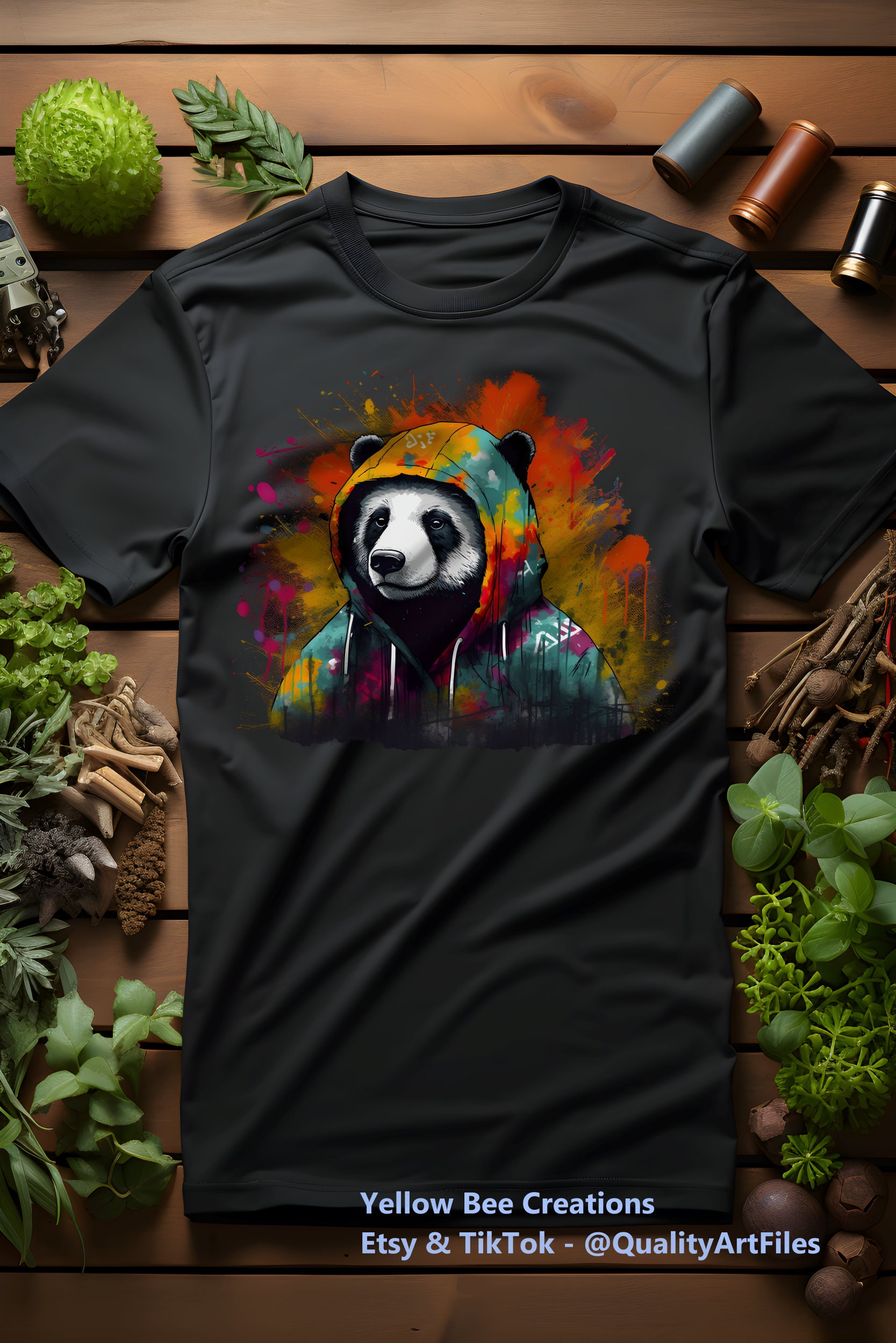 Colorful Panda Art, Panda Transparent, Digital Download, Digital Art ...