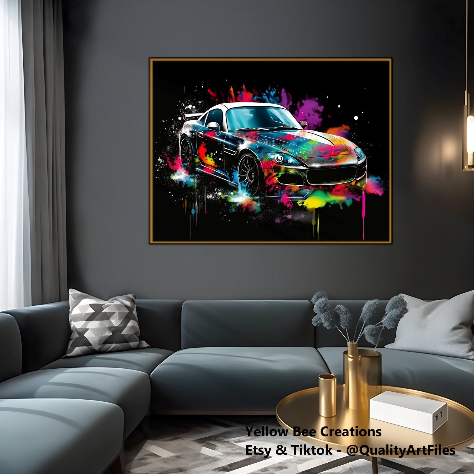 Graffiti Splash Honda S2000, Transparent PNG, Colorful Car Art, Artful ...