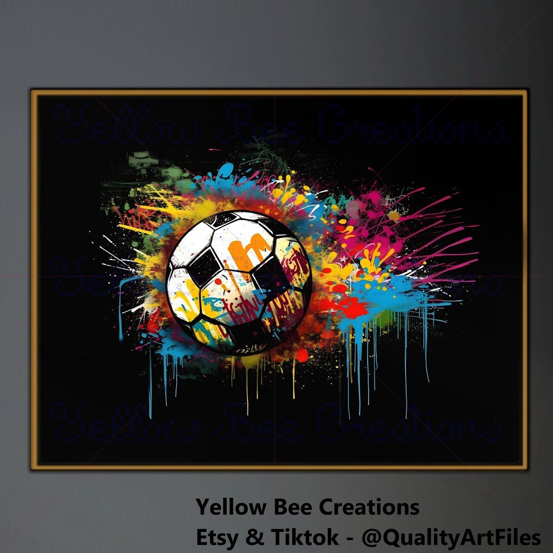 Graffiti Splash Soccer Ball, Transparent PNG, Colorful Soccer Ball ...