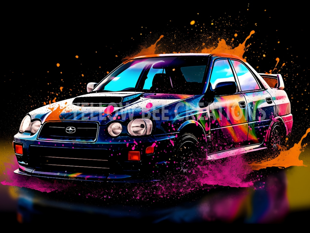 Splash Car Art, Subaru WRX, Digital Car Downloads, Digital Car Art, Car ...