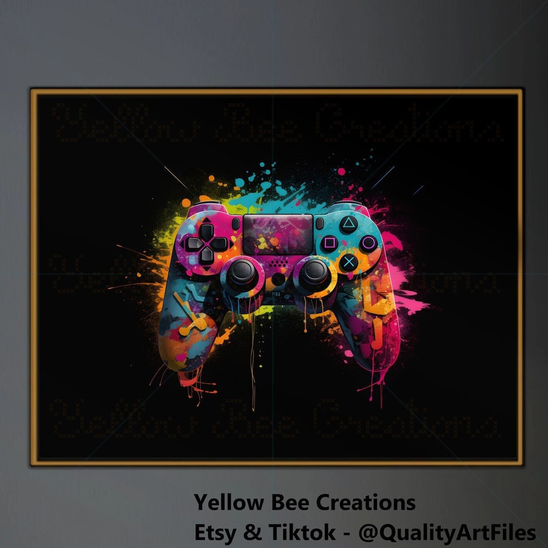 Graffiti Splash Gaming Controller, Transparent PNG, Colorful Gaming PNG ...