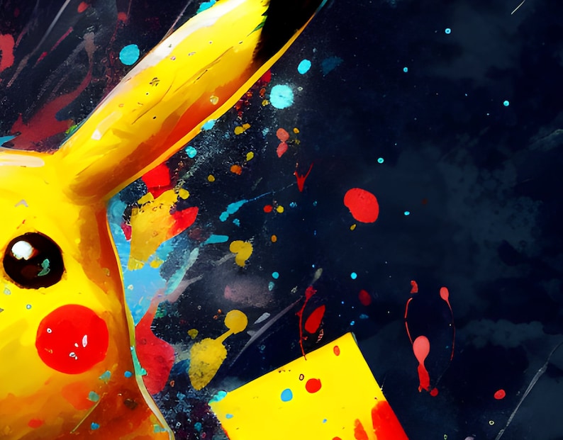 Splash Pikachu Fan Art, Transparent PNG, Colorful, Digital Download ...