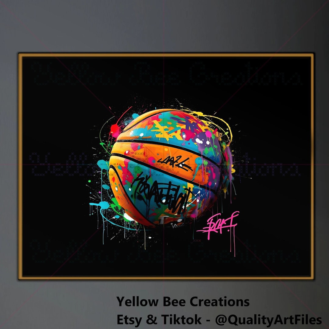 Graffiti Splash Basketball, Transparent PNG, Colorful Basketball ...