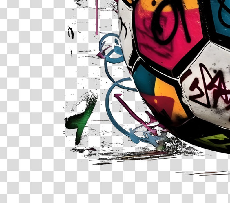 Graffiti Splash Soccer Ball, Transparent PNG, Colorful Soccer Ball ...