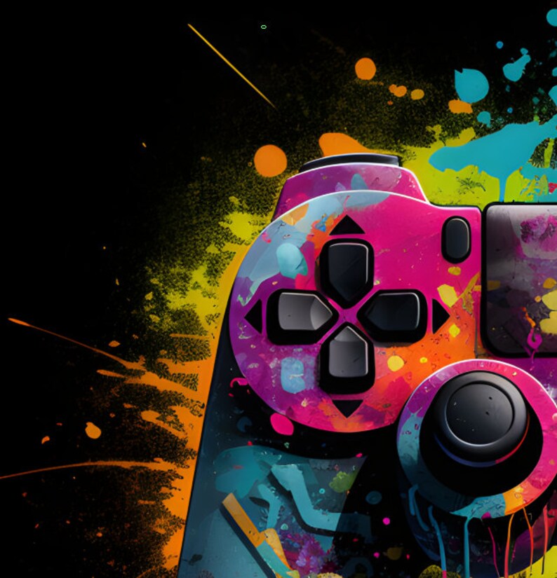 Graffiti Splash Gaming Controller, Transparent PNG, Colorful Gaming PNG ...