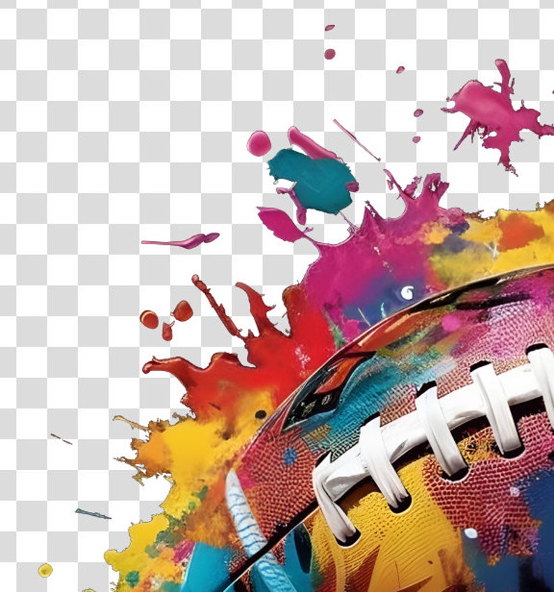 Graffiti Splash NFL Ball, Transparent PNG, Colorful NFL Ball, Artful ...