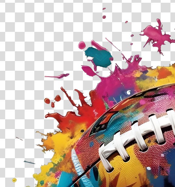 Graffiti Splash NFL Ball, Transparent PNG, Colorful NFL Ball, Artful ...