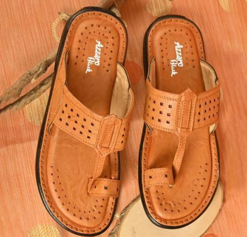 Dark Brown Leather Sandals For Men Open Toe Mens Sandals Etsy