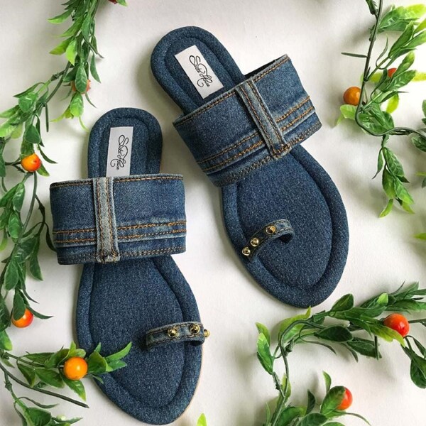 Denim Slippers - Etsy