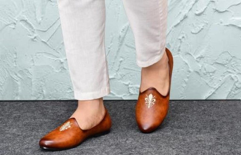 Punjabi Jutti for Men's Tan Wedding Sherwani Juttis - Etsy