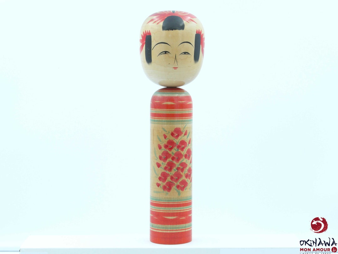 Japanese Traditional Dento Kokeshi Doll in Yamagata Style, Signed Item ...
