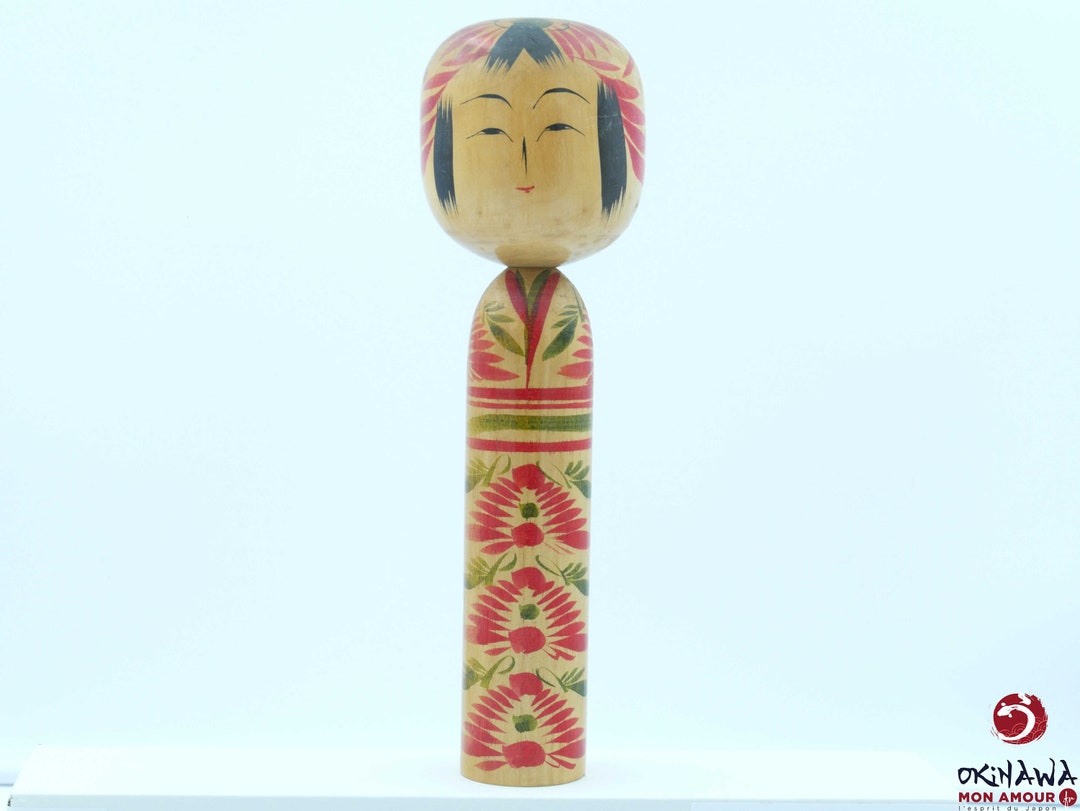 Japanese Togatta Style Traditional Dento Kokeshi Doll, Signed Item by ...