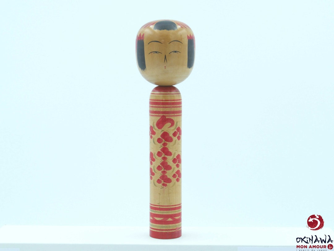 Japanese Traditional Dento Kokeshi Doll in Yamagata Style, Signed Item ...