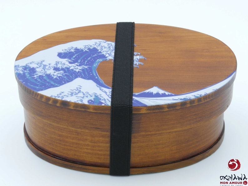 Japanese Cedar Wood Bento Box Depicting the Wave off Kanagawa - Etsy