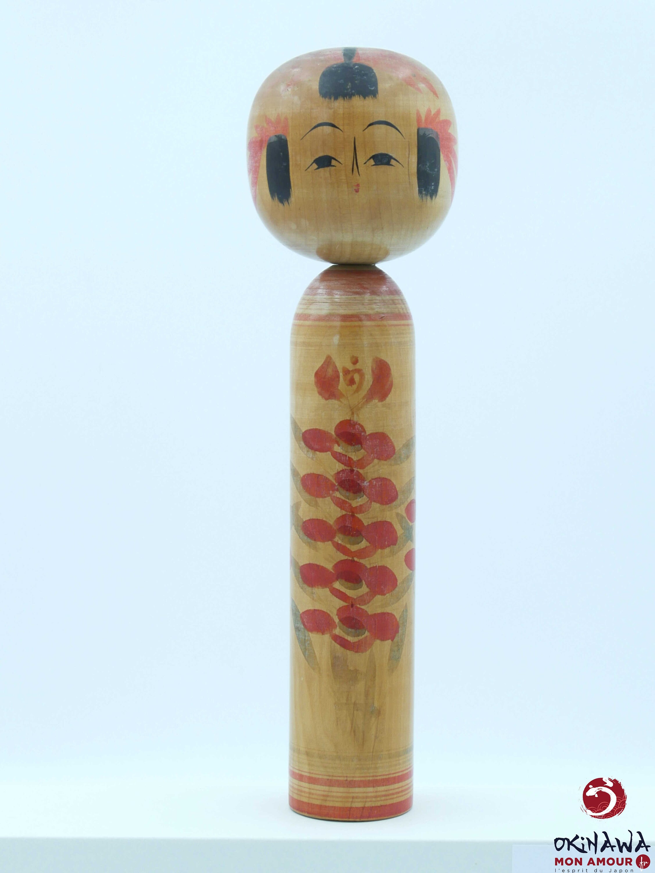 Japanese Yamagata Style Traditional Dento Kokeshi Doll, Signed Item by ...