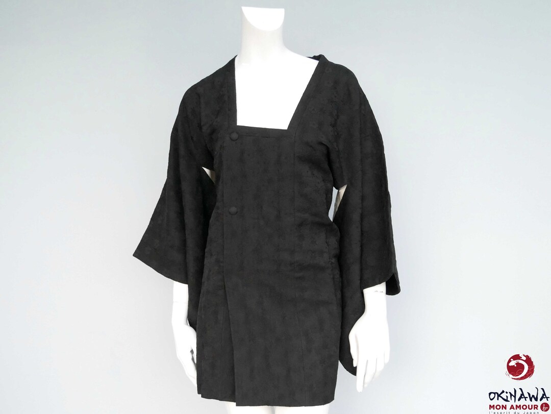 Michiyuki Japanese Coat Traditional Light Jacket for Women in Black ...