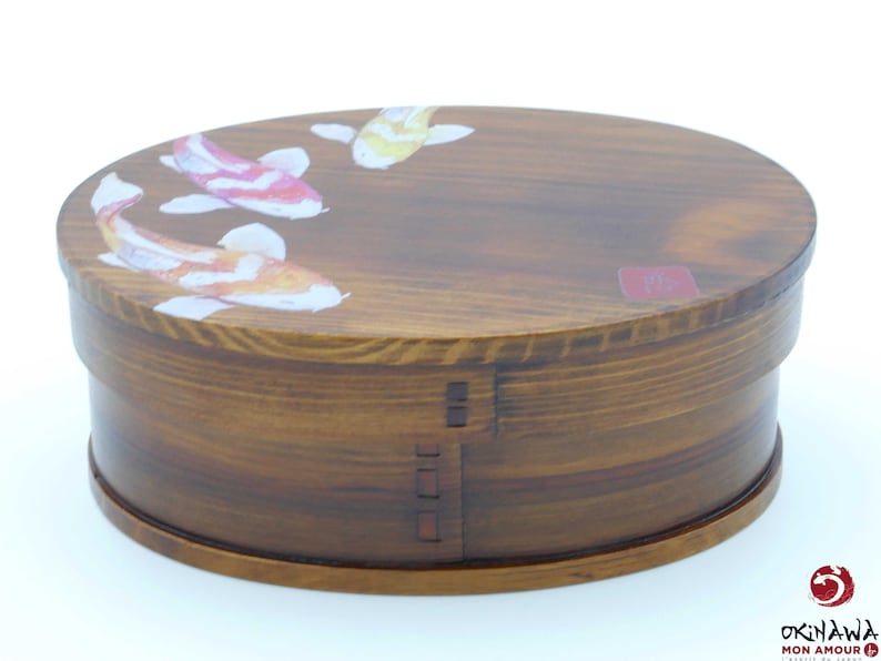 Japanese Cedar Wood Bento Box Depicting 3 Koi Carp - Etsy