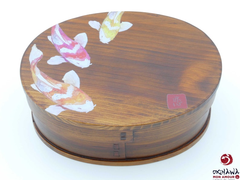 Japanese Cedar Wood Bento Box Depicting 3 Koi Carp - Etsy