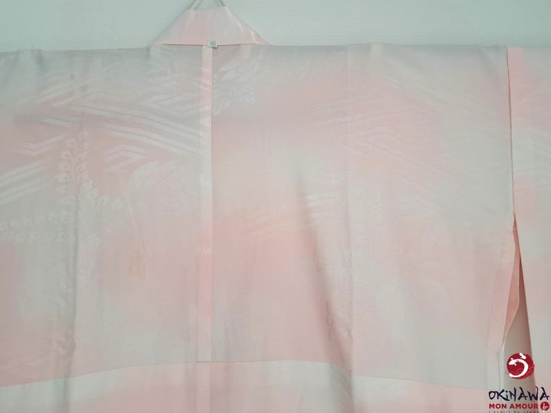 Traditional Japanese Pink Silk Juban for Women Decorated With Peonies ...