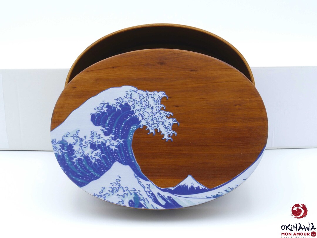 Japanese Cedar Wood Bento Box Depicting the Wave off Kanagawa - Etsy