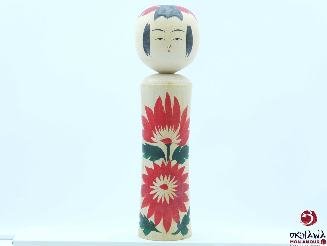 Traditional Japanese Dento Kokeshi Doll in Narugo Style With Its Box ...