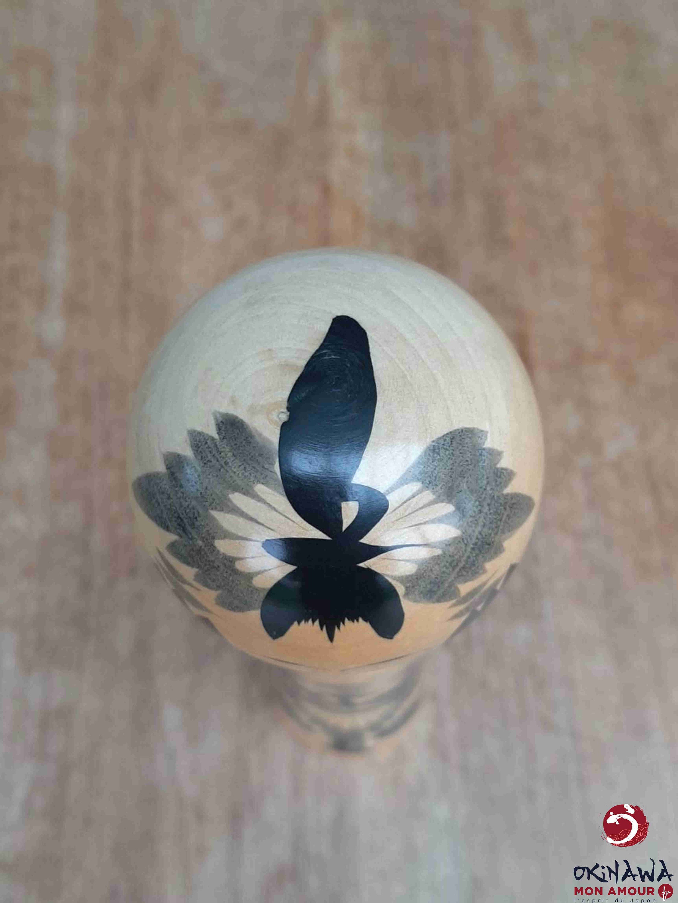 Japanese Traditional Dento Kokeshi Doll in Narugo Style, Black Color ...